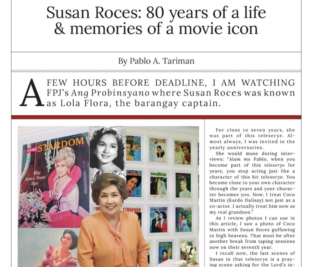 Tribute to Susan Roces - Philippines Graphic