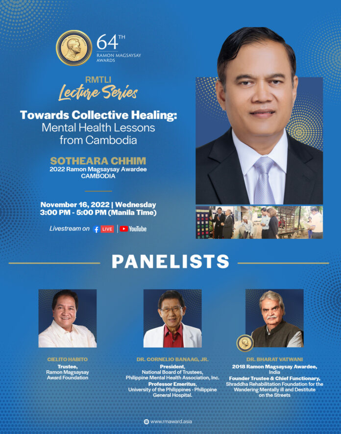 2022 Ramon Magsaysay Awardee Dr. Sotheara Chhim to hold Free Online ...