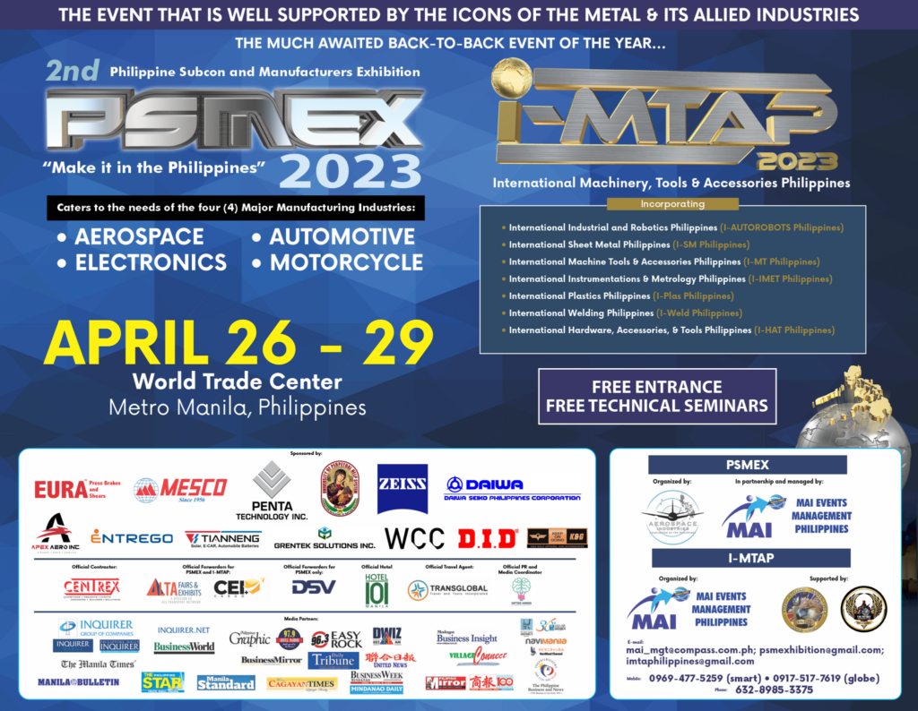 The countdown begins to the Philippine Subcon and Manufacturers Exhibition (PSMEX) 2023 ...