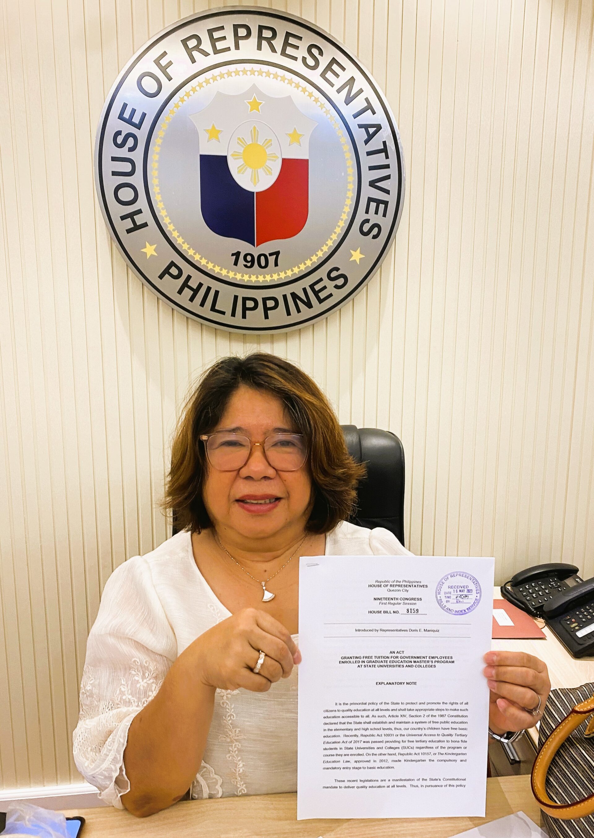 Rep. Maniquiz files bill for free MA tuition for gov’t workers ...