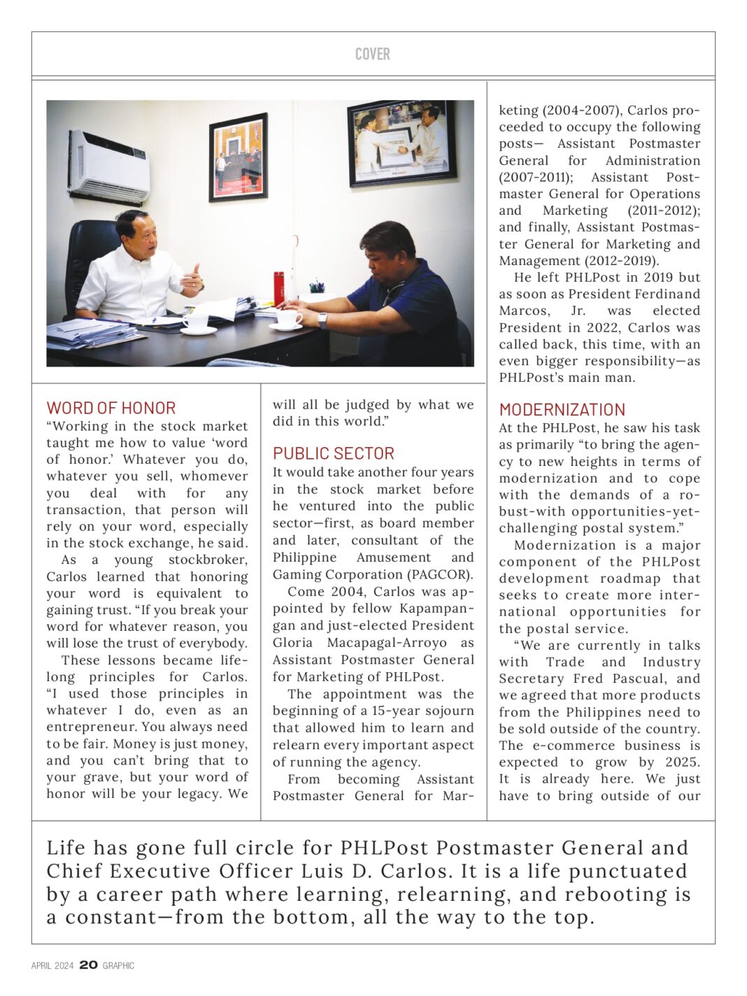 Postmaster General and Chief Executive Officer Luis D. Carlos & the ...