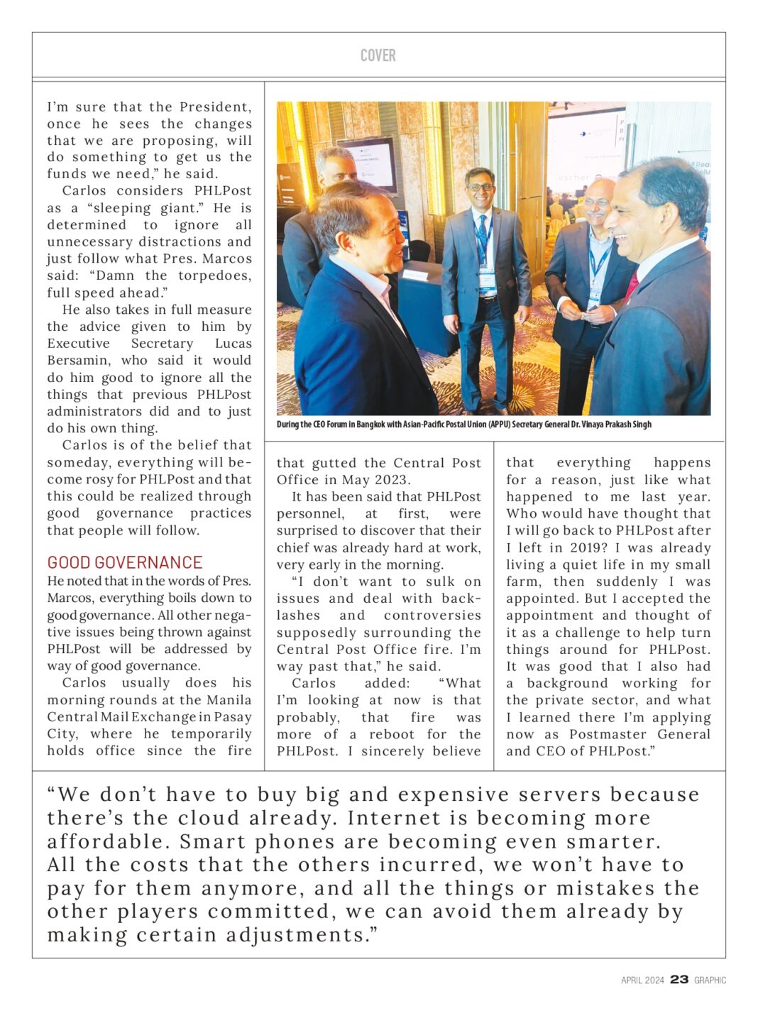 Postmaster General and Chief Executive Officer Luis D. Carlos & the ...