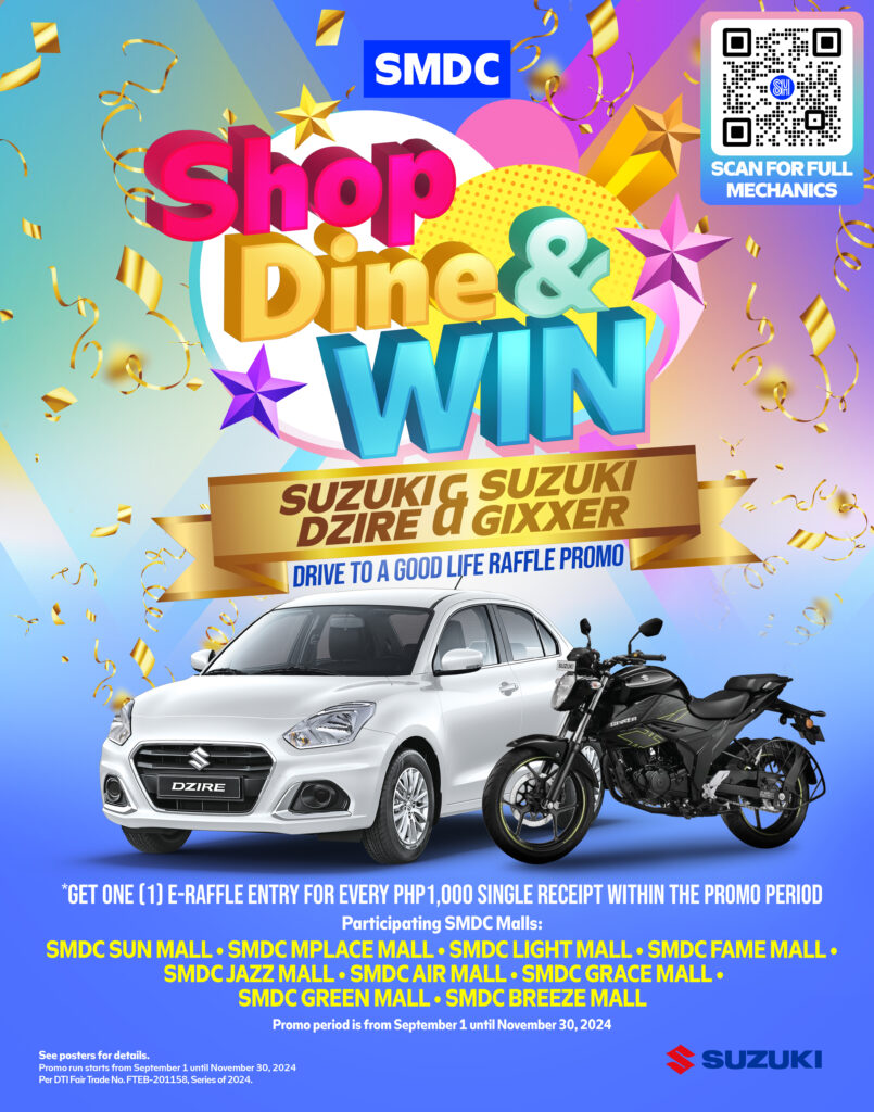 Unlock your dream Suzuki car or motorcycle: How SMDC Malls' Shop, Dine ...