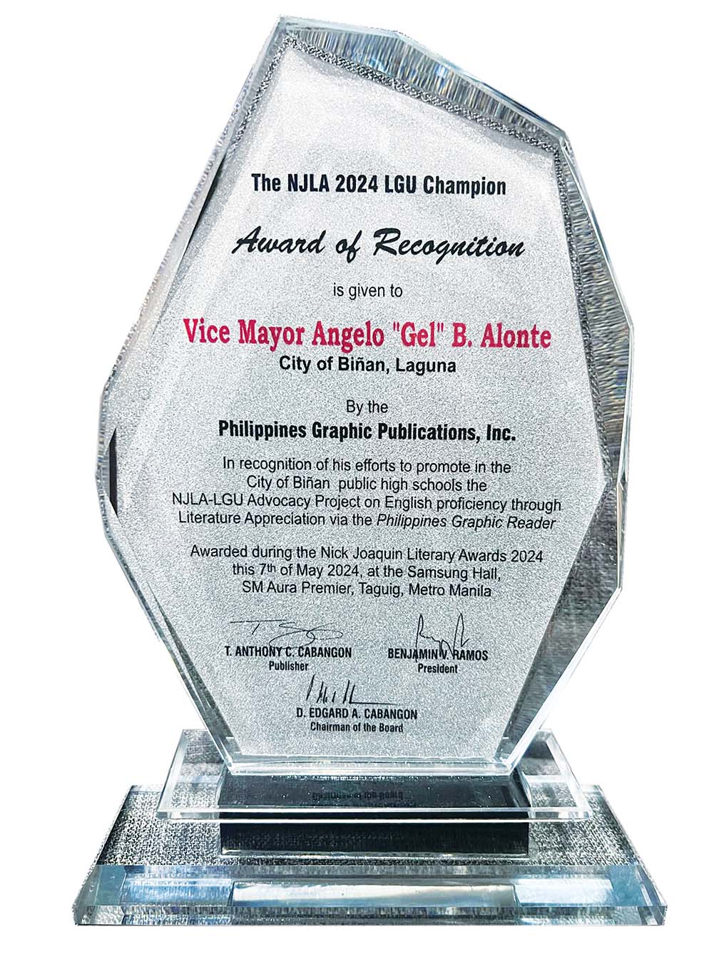 Biñan City Vice Mayor Angelo “Gel” B. Alonte: A public servant with a ...